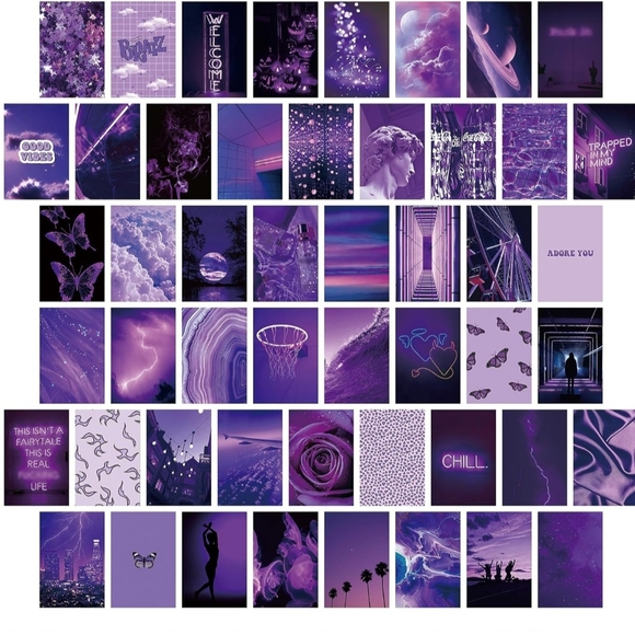 la maison cozy | Wall Decor | Purple Aesthetic Collage Art | Poshmark